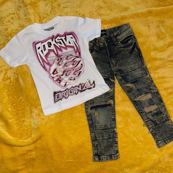 Rockstar Original | Matching Sets | Rockstar Kids Black And White Denim ...